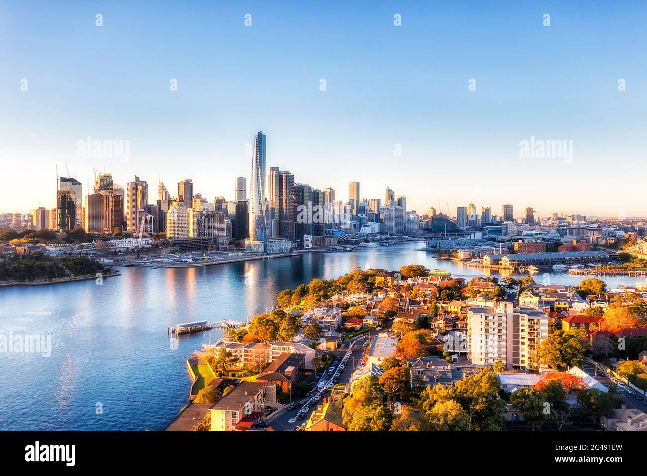 Balmain inner city residential suburb on Sydney harbour across ...