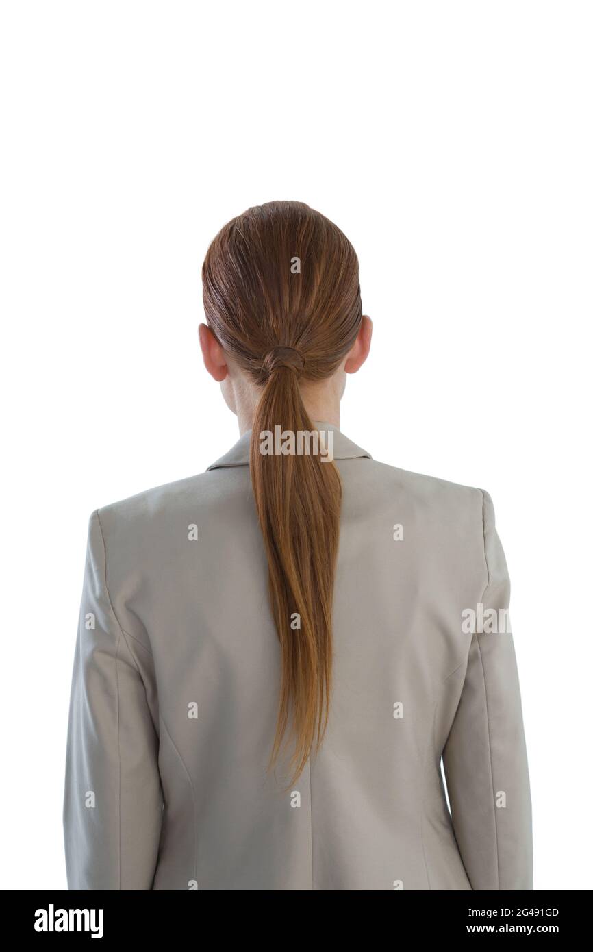 Ponytail hairstyle rear view hi-res stock photography and images - Alamy
