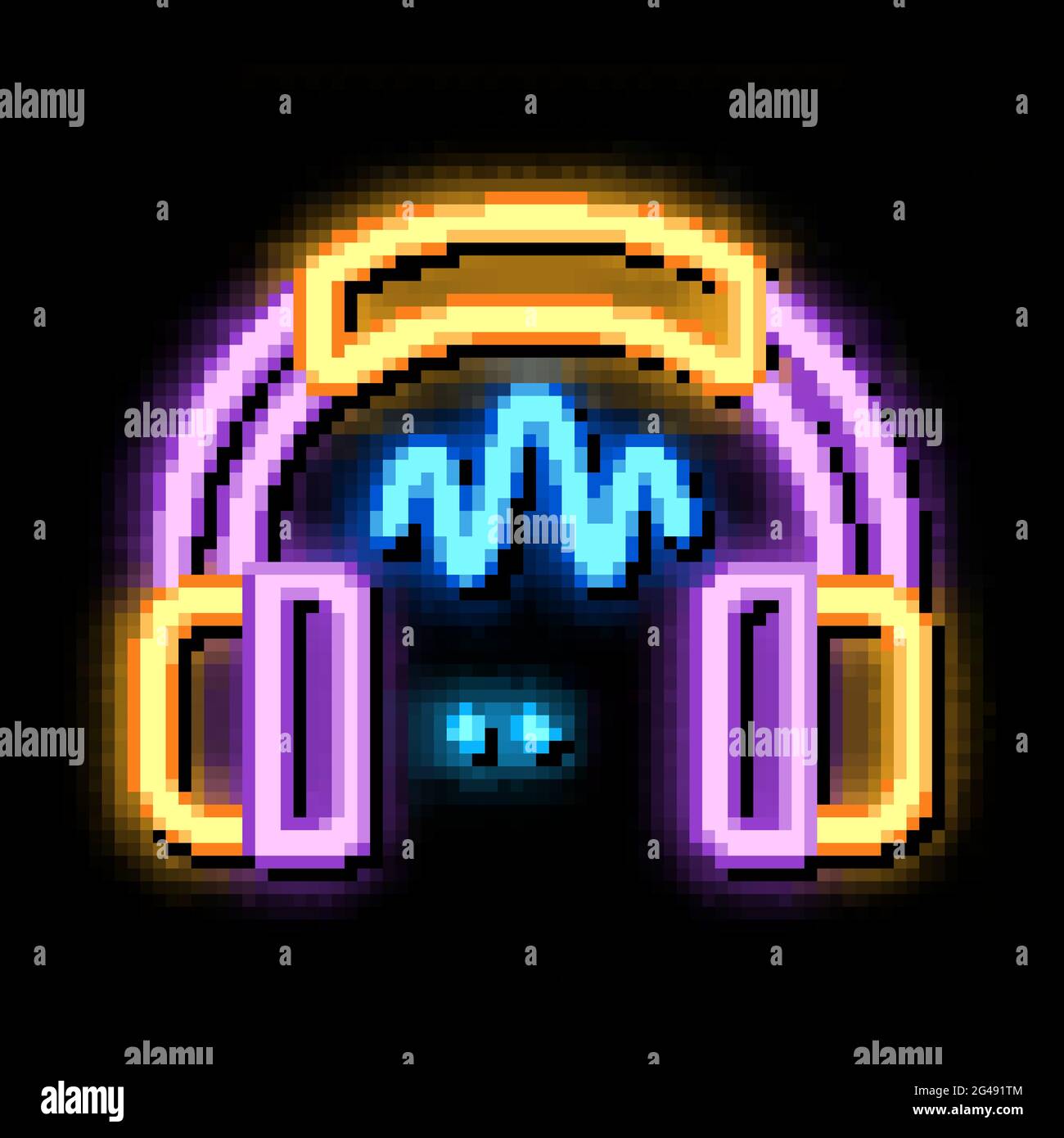 headphone sound neon glow icon illustration Stock Vector Image & Art ...
