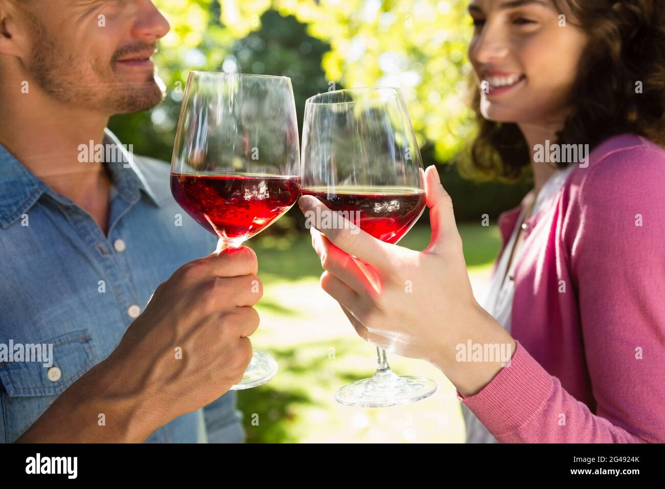 Romantic couple toasting glass hi-res stock photography and images - Alamy