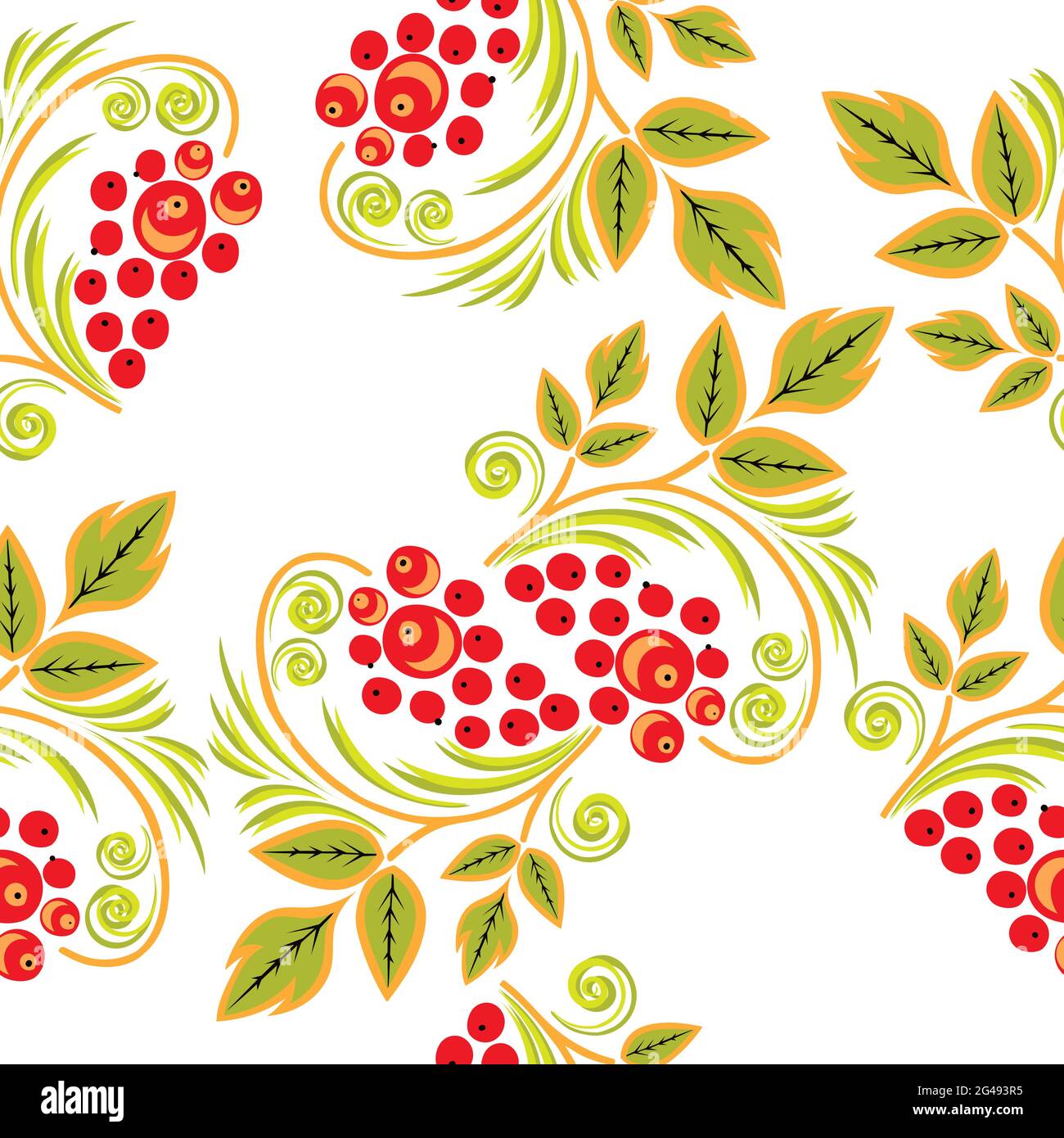 Vector illustration seamless pattern - garden flowers and plant leaves ...
