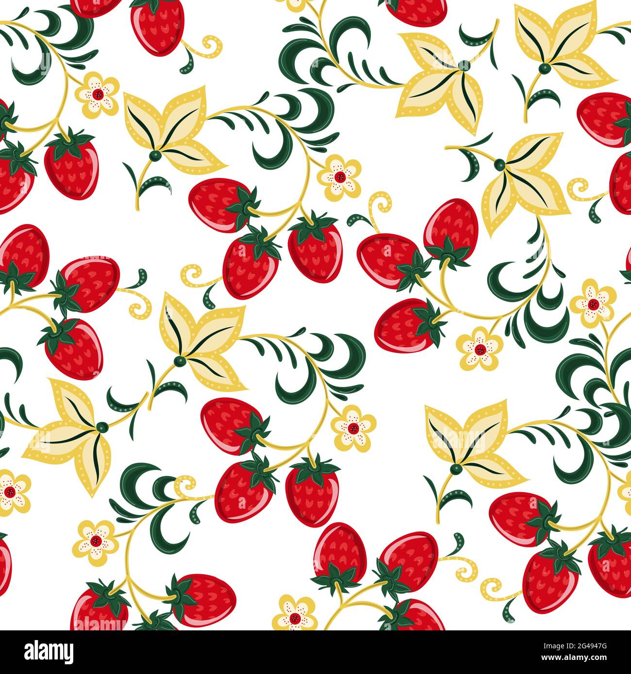 Vector illustration seamless pattern - garden flowers and plant leaves ...