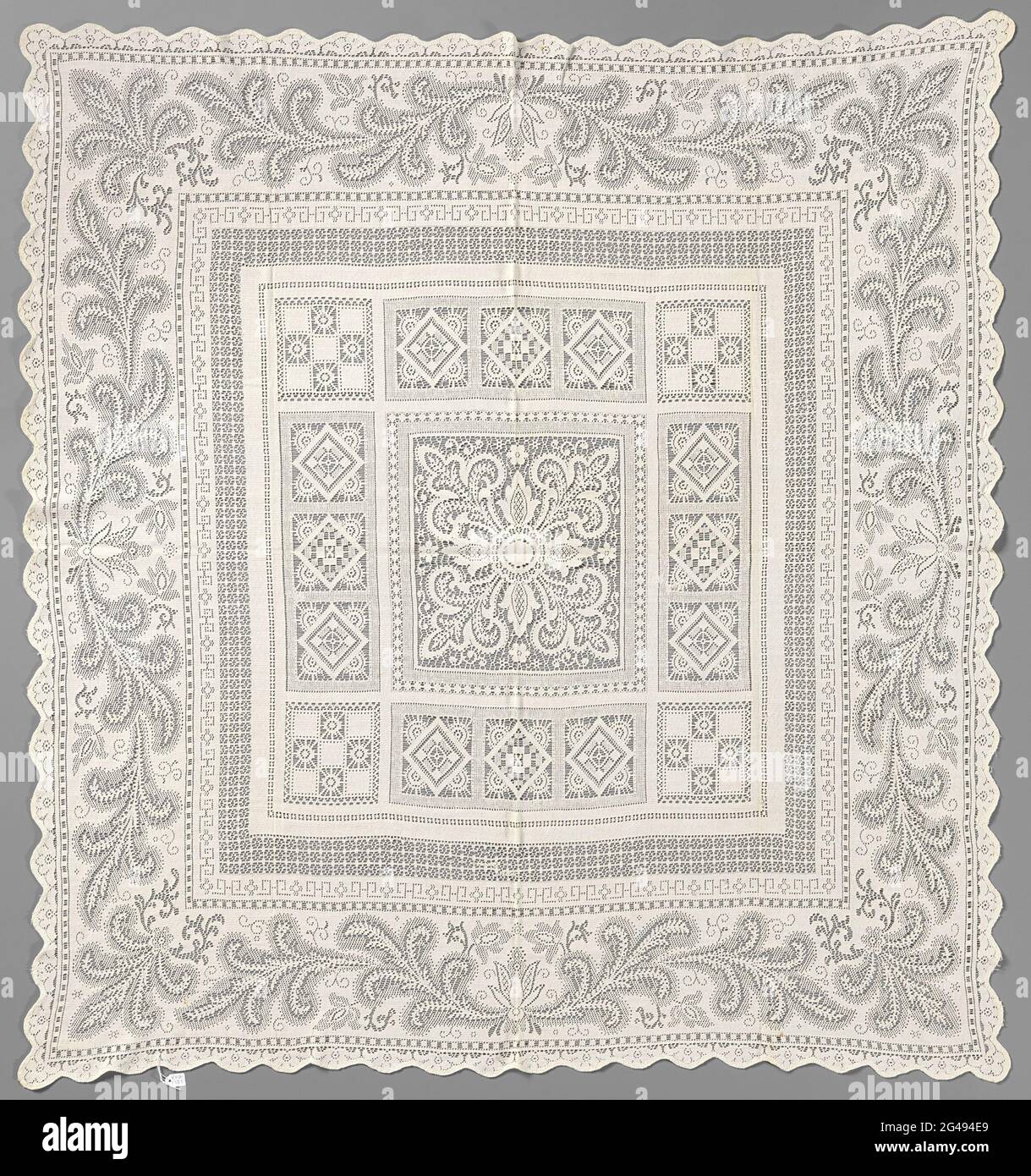 Cotton baptism of machining with geometric pattern and acanthus leaves ...