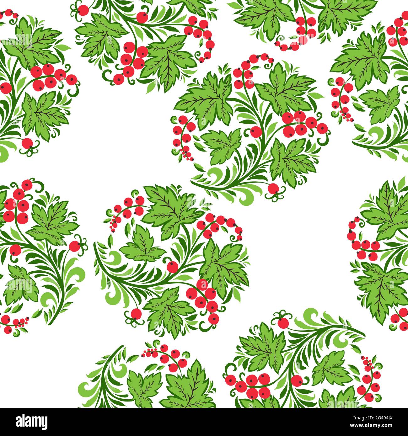 Vector illustration seamless pattern - garden flowers and plant leaves ...