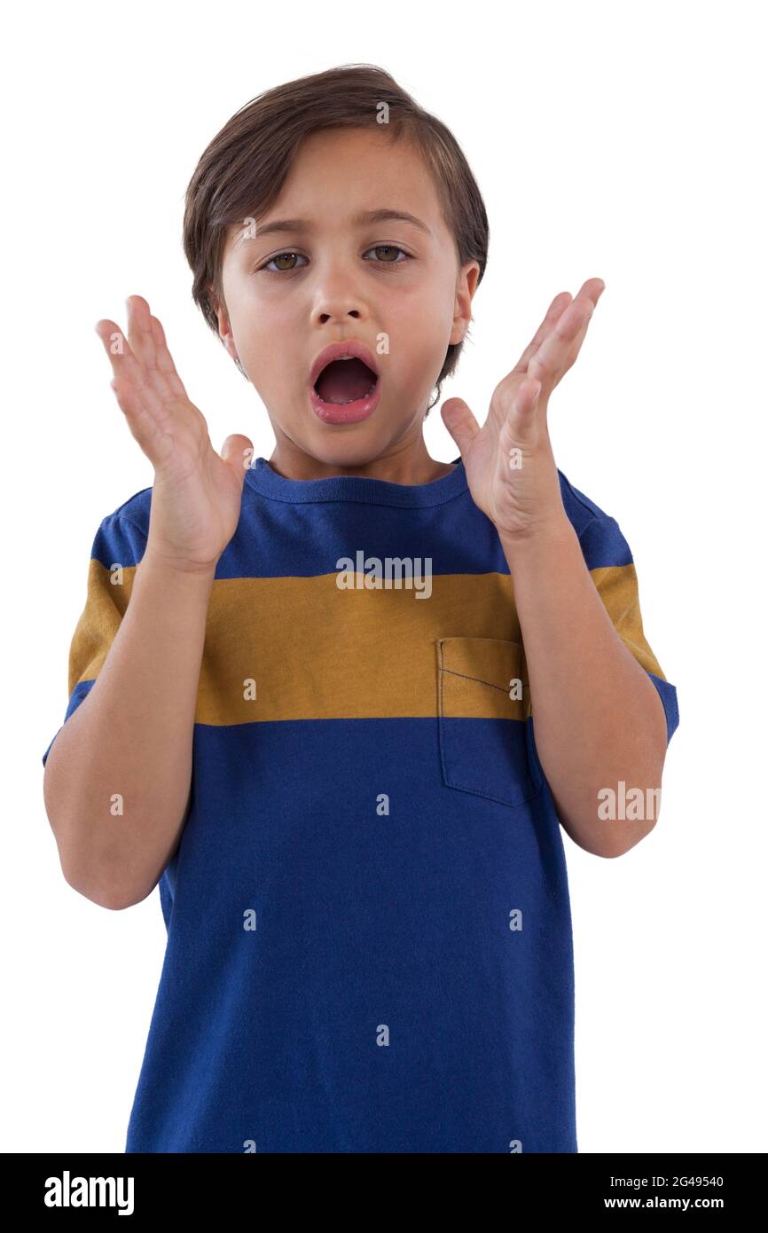 Portrait of shocked boy Stock Photo - Alamy