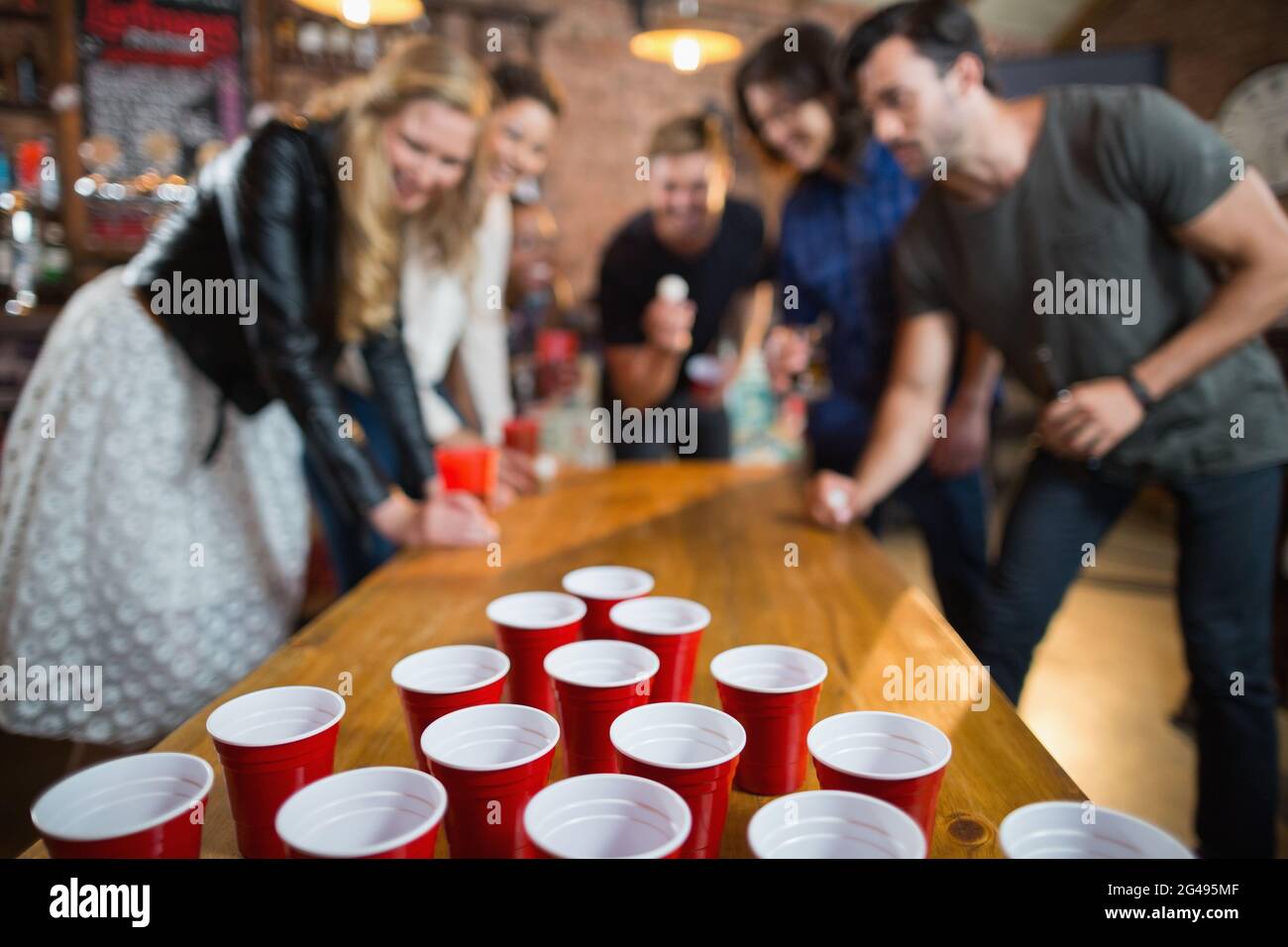 Beer pong at bar hi-res stock photography and images - Alamy