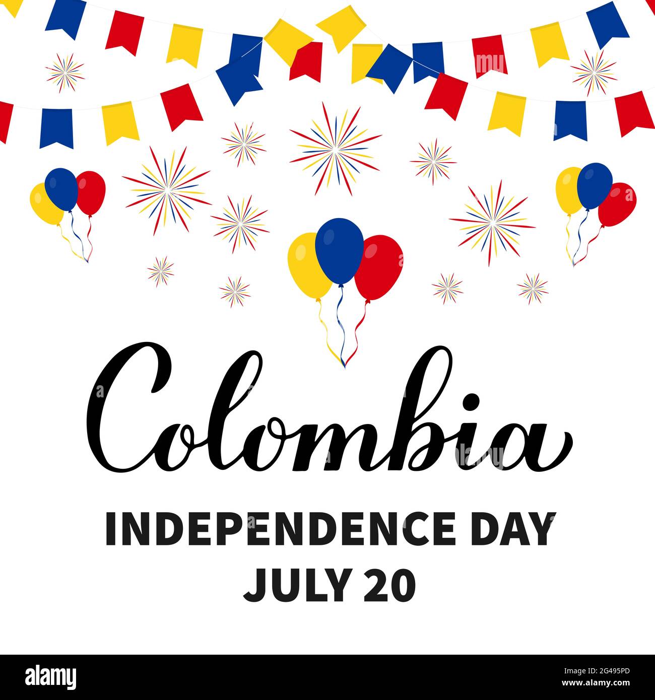 Colombia Independence Day typography poster. National holiday ...