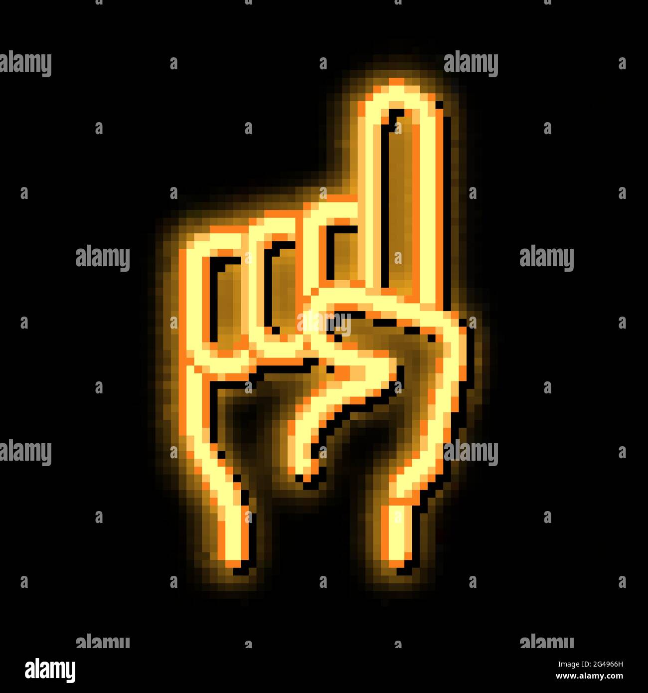 finger pointing up neon glow icon illustration Stock Vector Image & Art ...