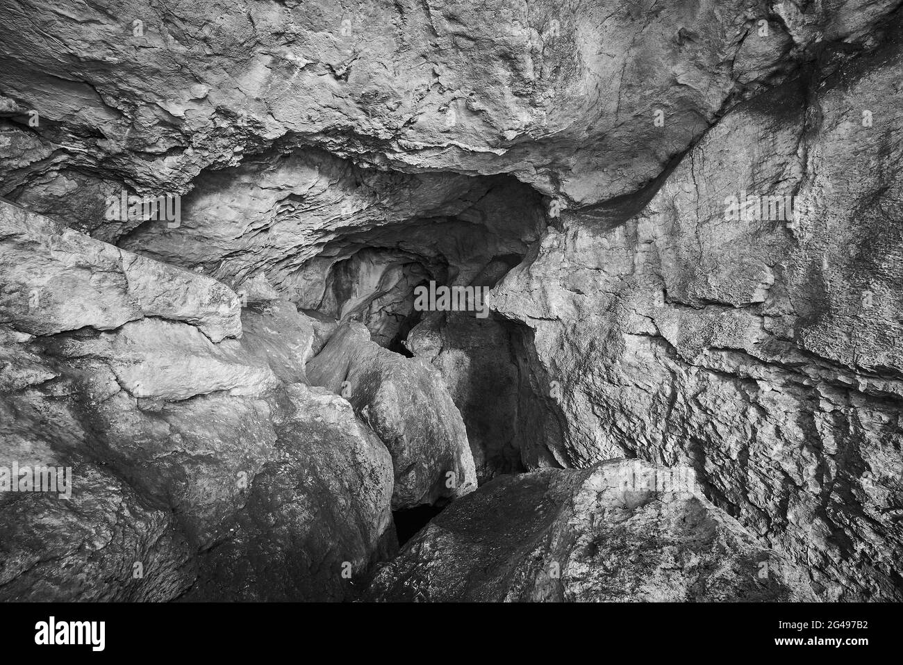 The beautiful background of the cave in grayscale Stock Photo - Alamy