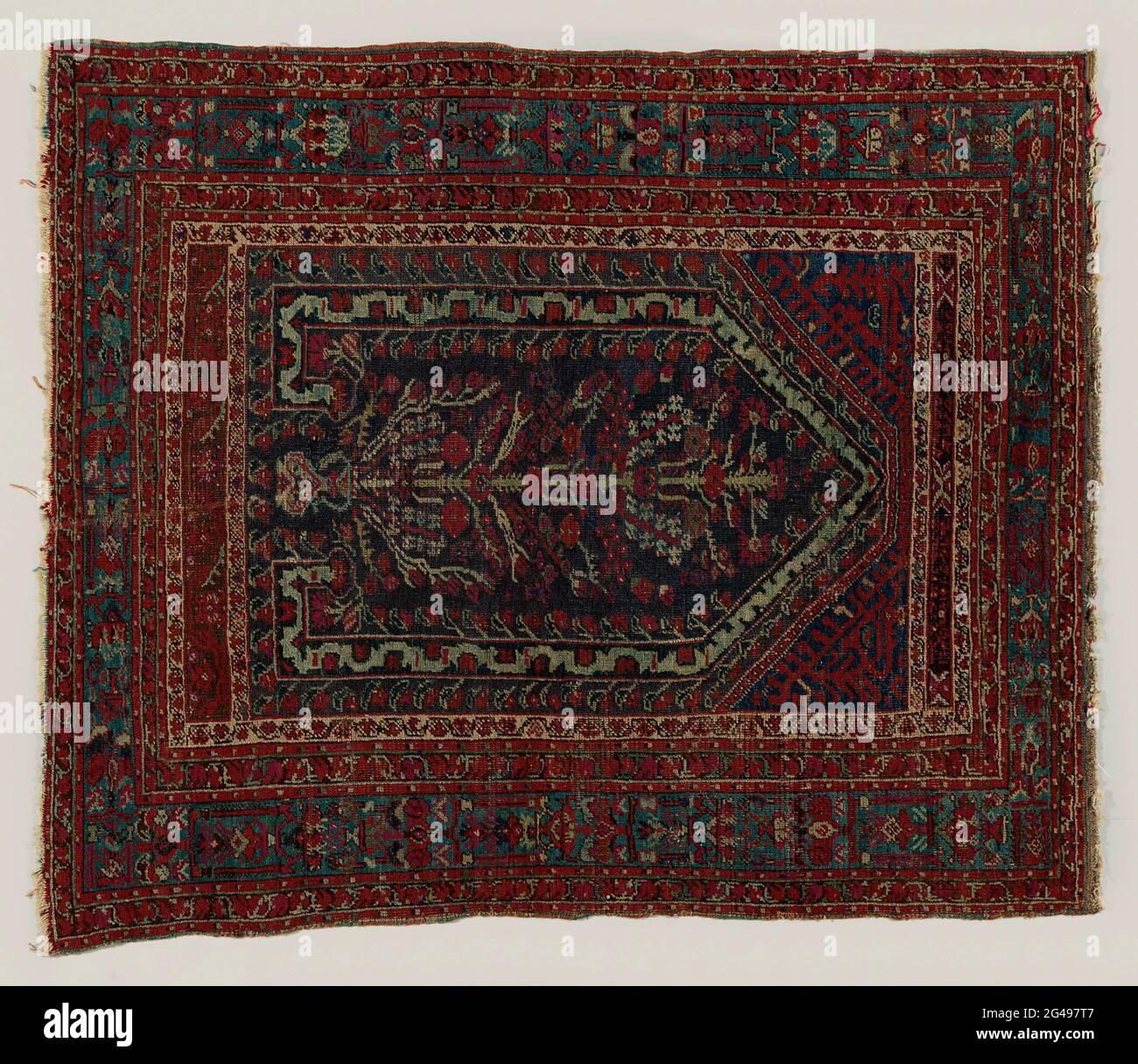 Prayer dress. Barred, so-called Kumarju-Kuma / Kümurçü-Kula. Blue mirab ...