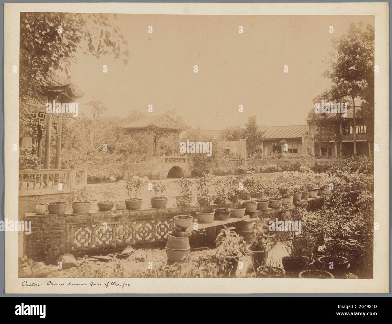 Gardens of Howqua in Huadi, Canton; Canton-Chinese Summer House of Cha ...