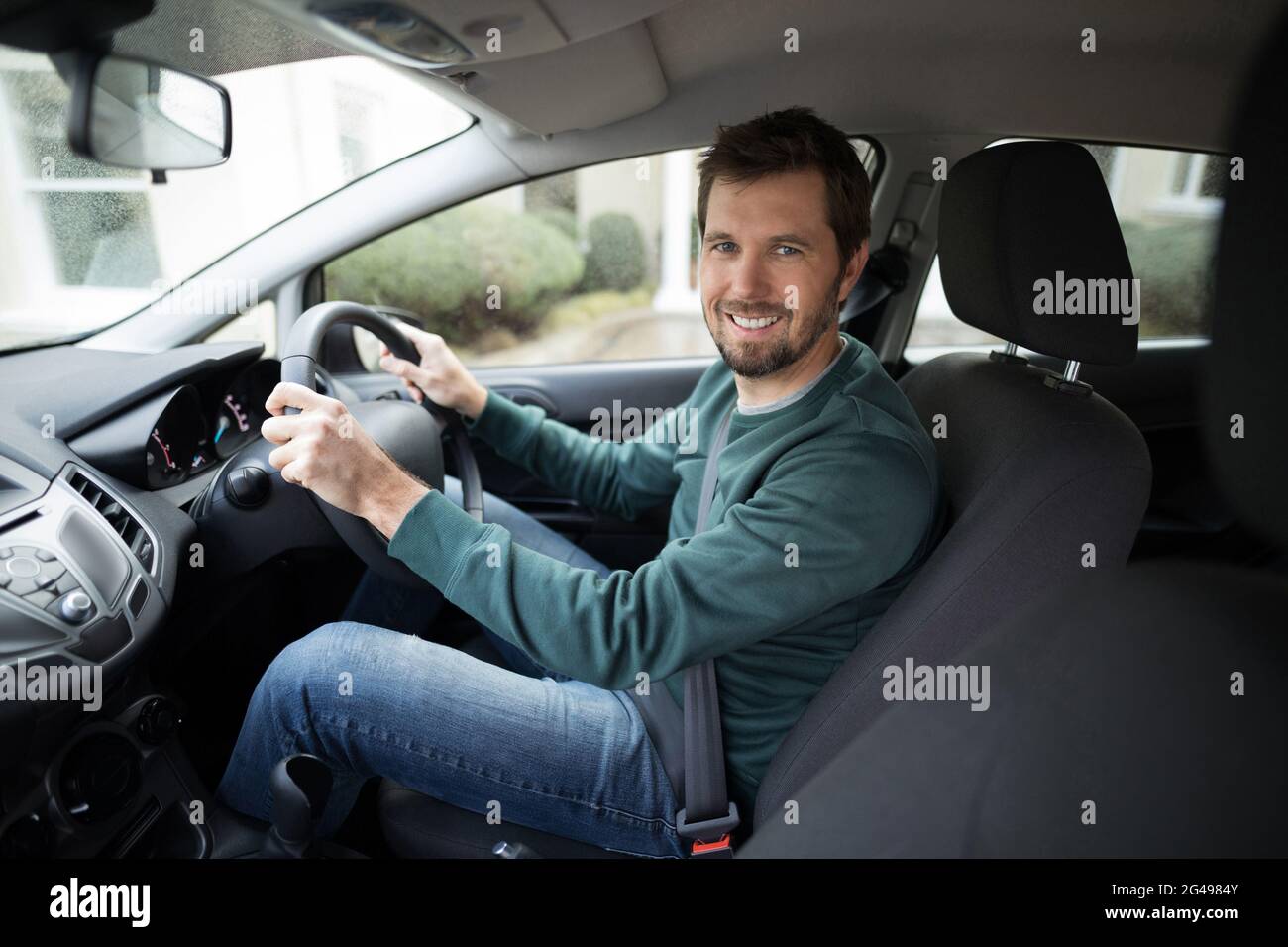 Man driving a car Stock Photo - Alamy