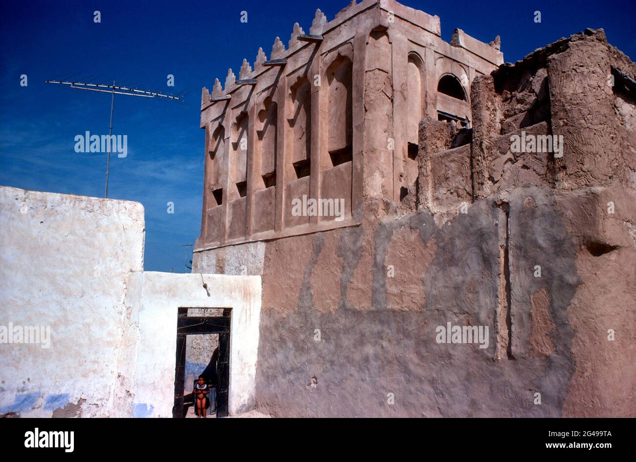 Old coral limestone house in Doha, Qatar, 1976 Stock Photo - Alamy