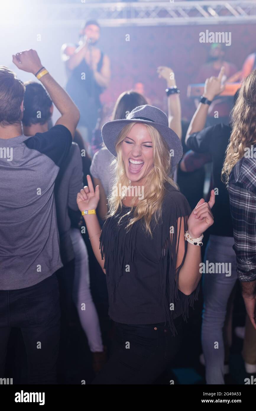 Dancing enjoyment excitement fun happiness nightclub hi-res stock ...