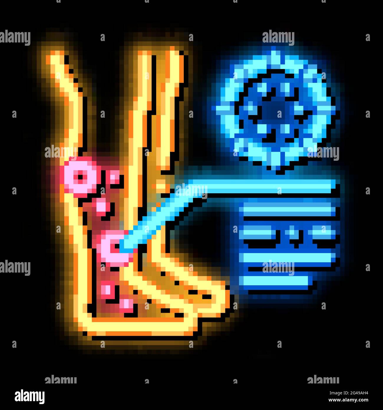 rash dermatitis on legs neon glow icon illustration Stock Vector Image ...