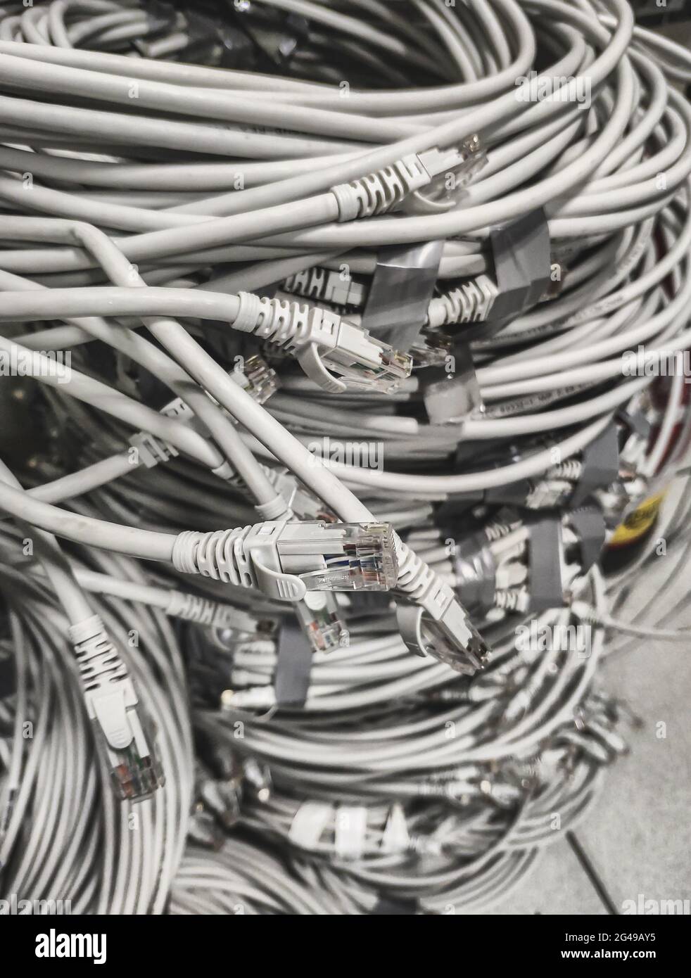 A stack of cables in the office Stock Photo - Alamy