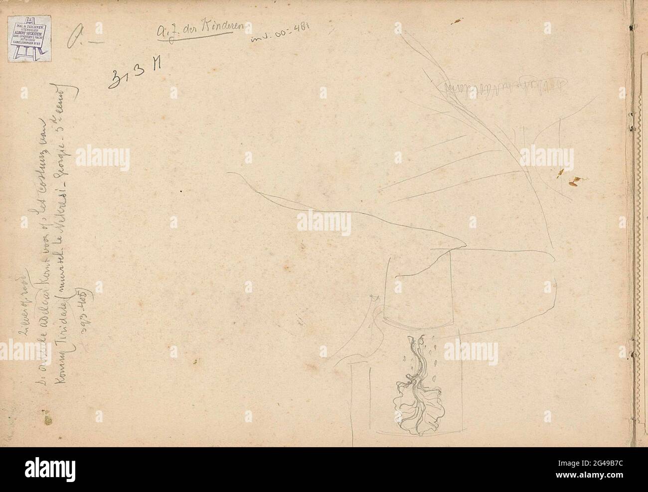 Study. Possibly a leaf. Front bract from a sketchbook with 28 sheets ...