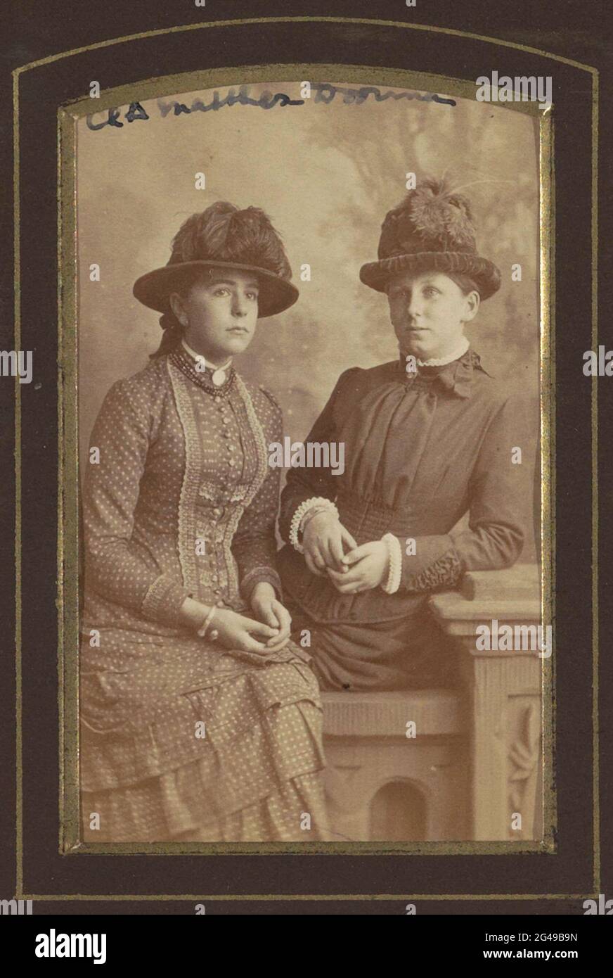 Portrait of Ch.A. Matthes Doorman and a woman. Part of photo album from ...