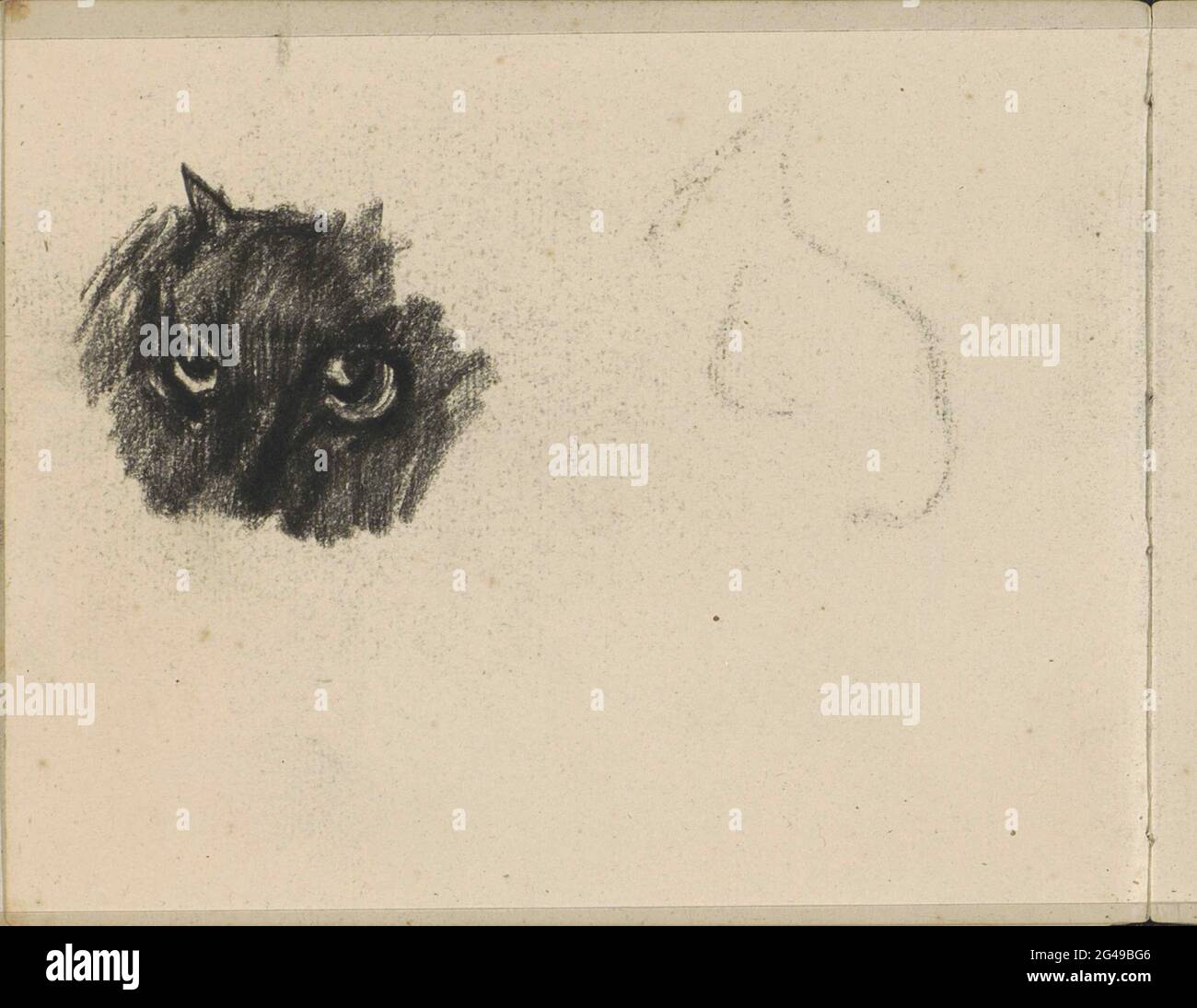 Cup of a cat. Page 45 from a sketchbook with 27 sheets Stock Photo - Alamy