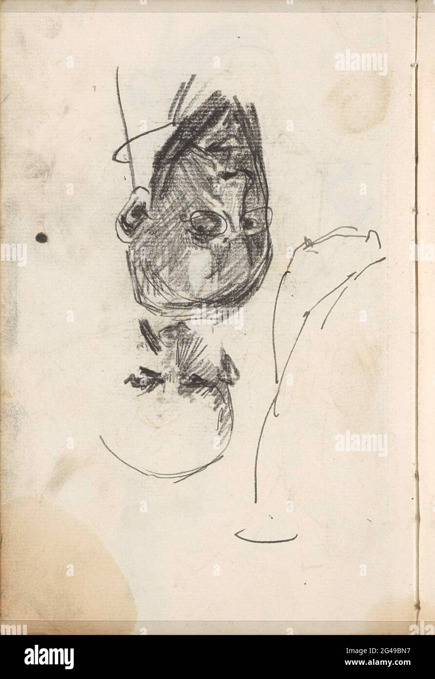 Men's head and a self-portrait. Page 11 from a sketchbook with 21 ...
