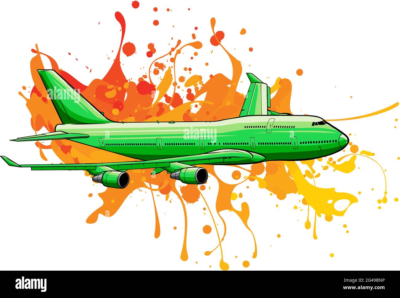 vector illustration art of colored Airplane flying Stock Vector Image ...
