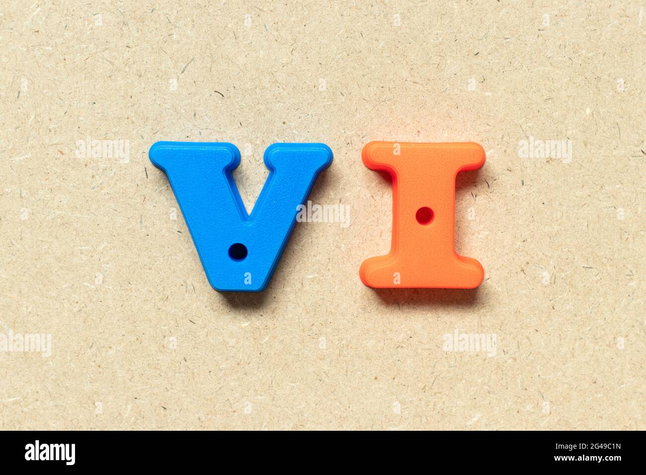 Plastic alphabet letter in word VI (abbreviation for value investor) on ...