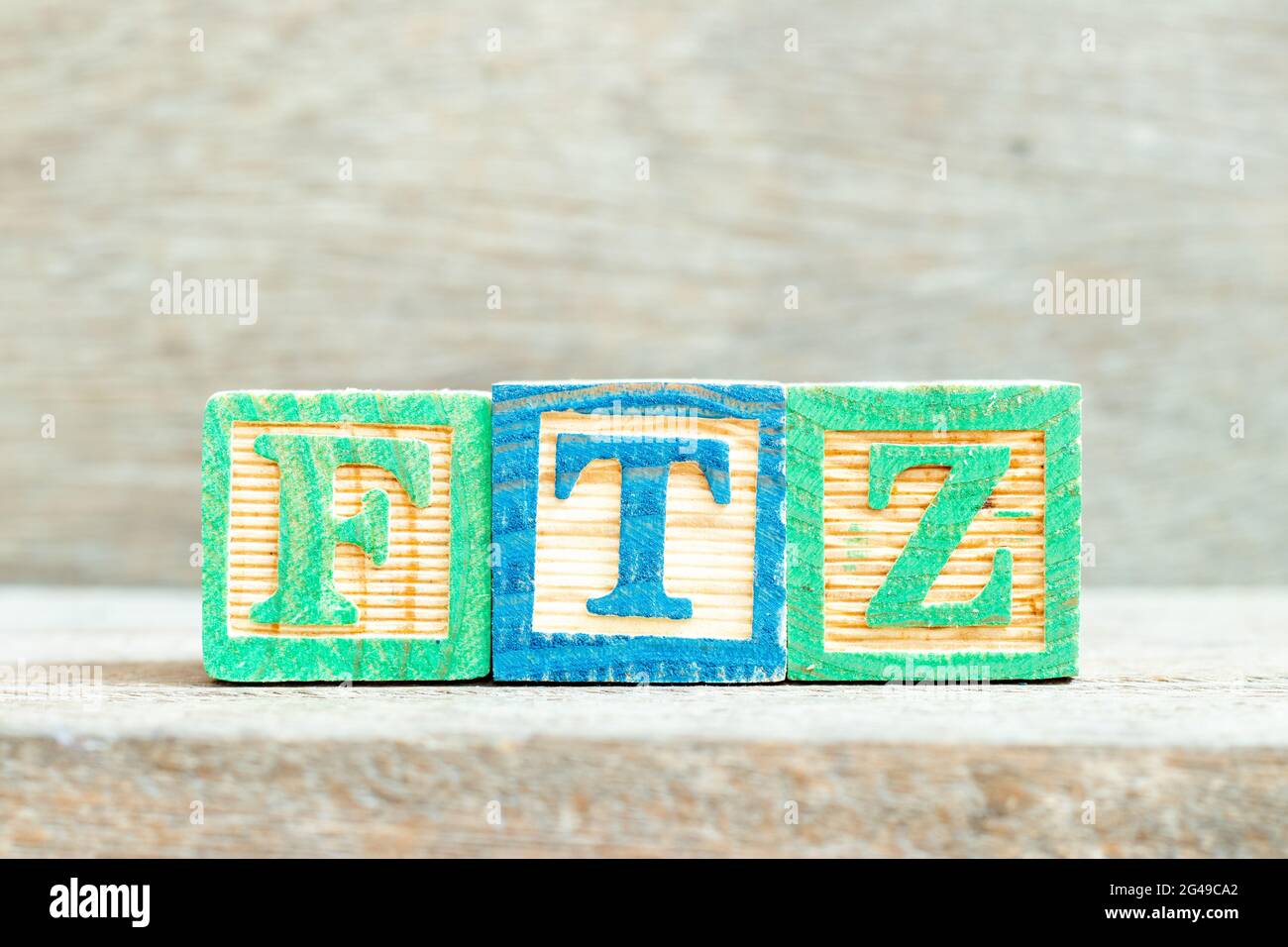 Color alphabet letter block in word FTZ (Abbreviation of Free trade ...