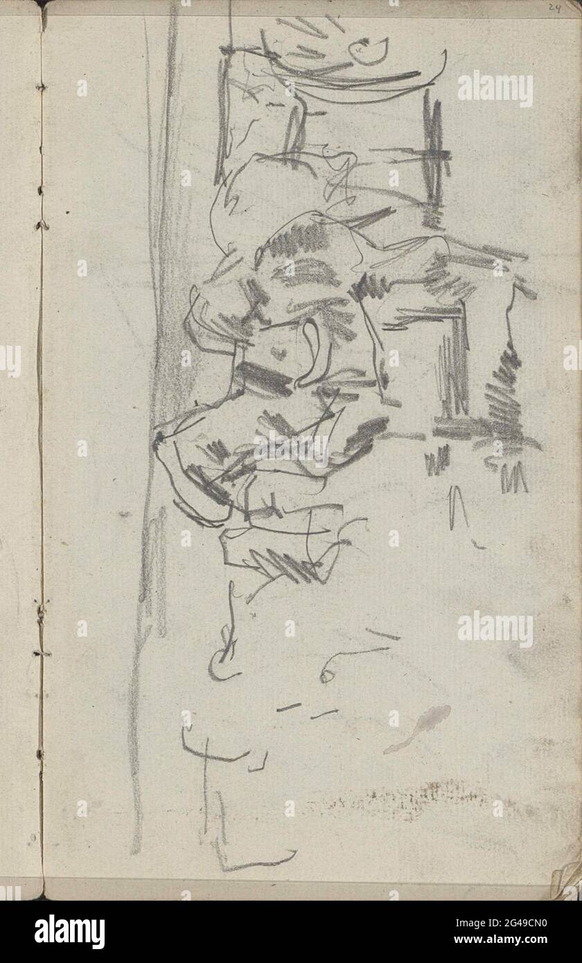 Horses and a cart. Page 24 From a sketchbook with 17 sheets Stock Photo ...