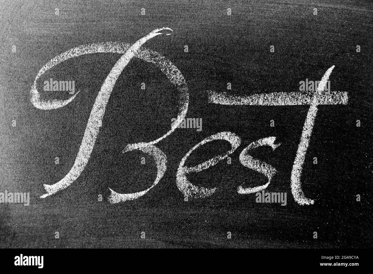White color chalk as handwriting in word best on blackboard background ...