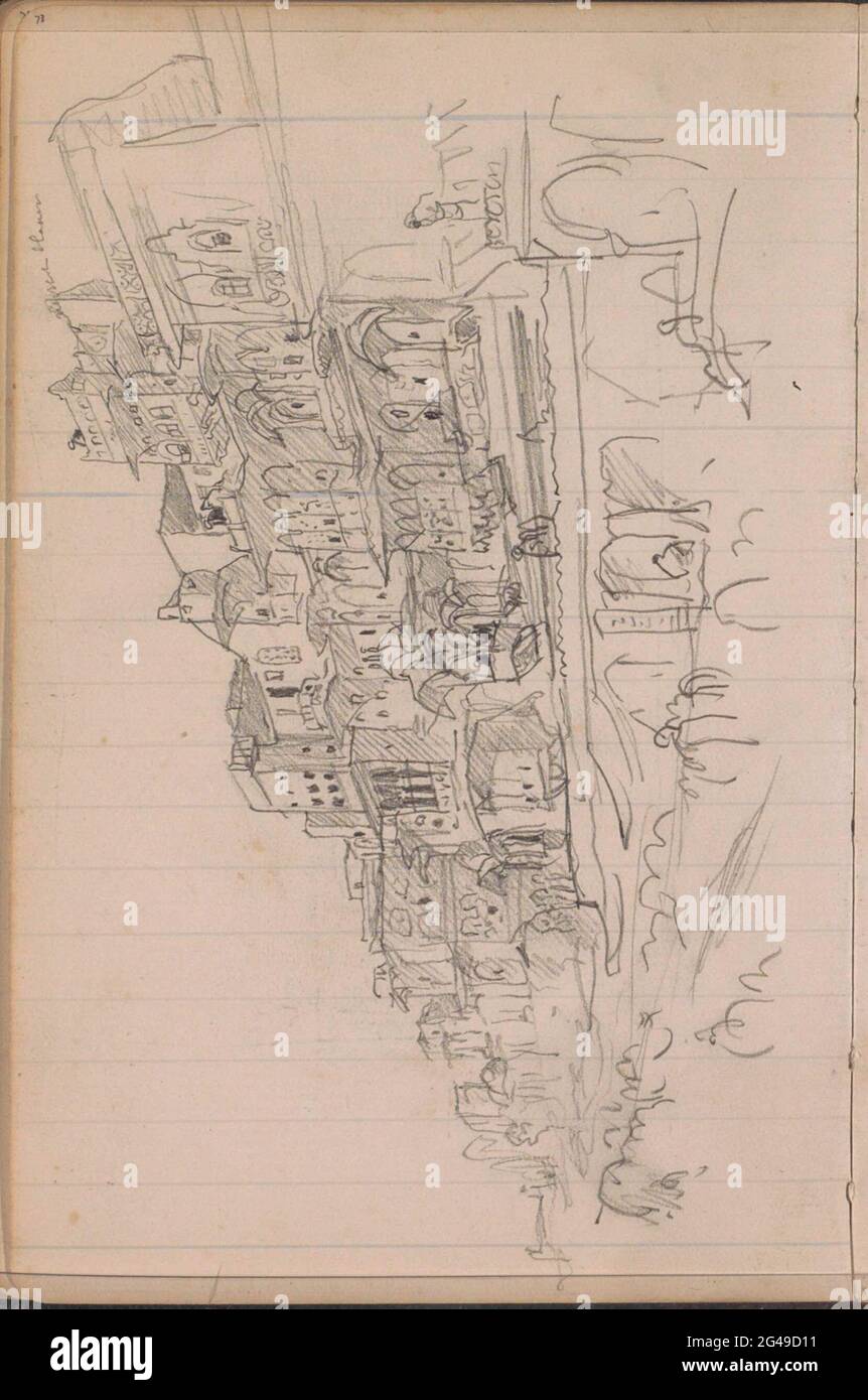 Cityscape, possible Jaipur. Page 73 From a sketchbook with 84 sheets ...