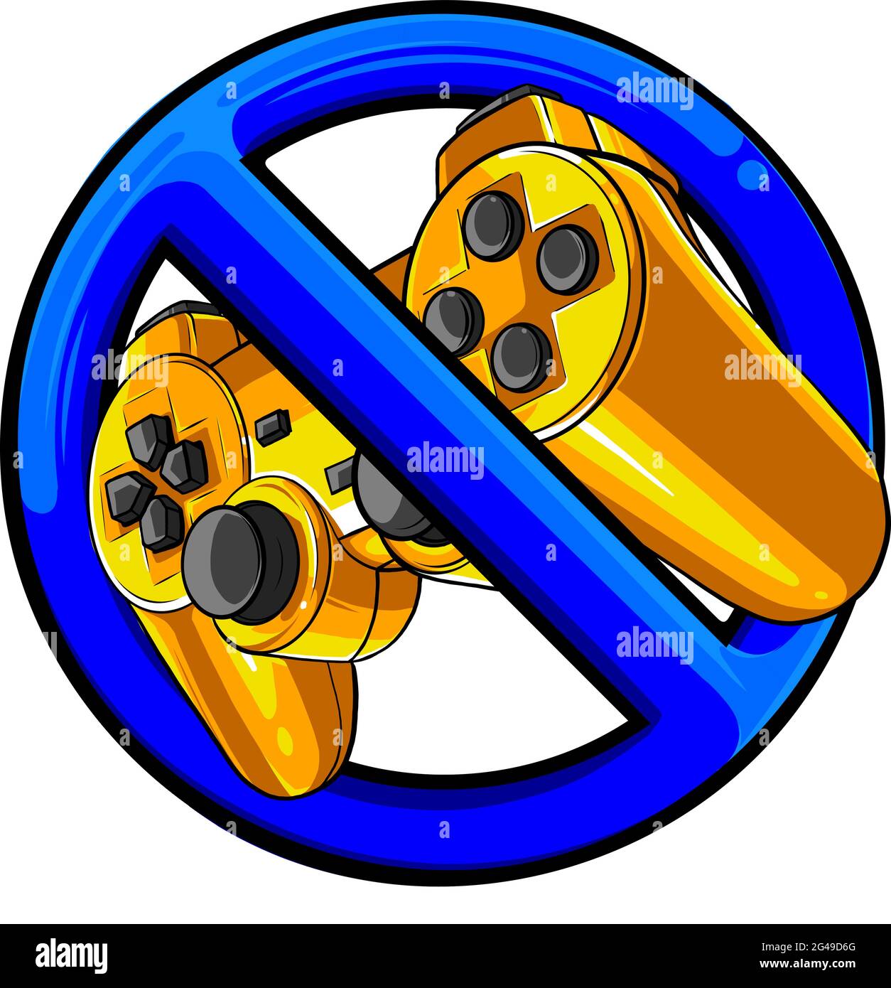 Symbol Of Prohibition Gaming Controller Vector Illustration Stock