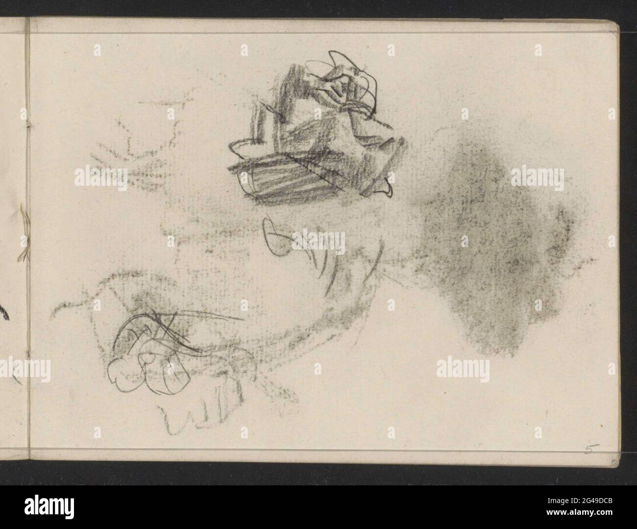 Woman hats. Leaf 5 Recto from sketchbook LXIV with 29 sheets Stock ...