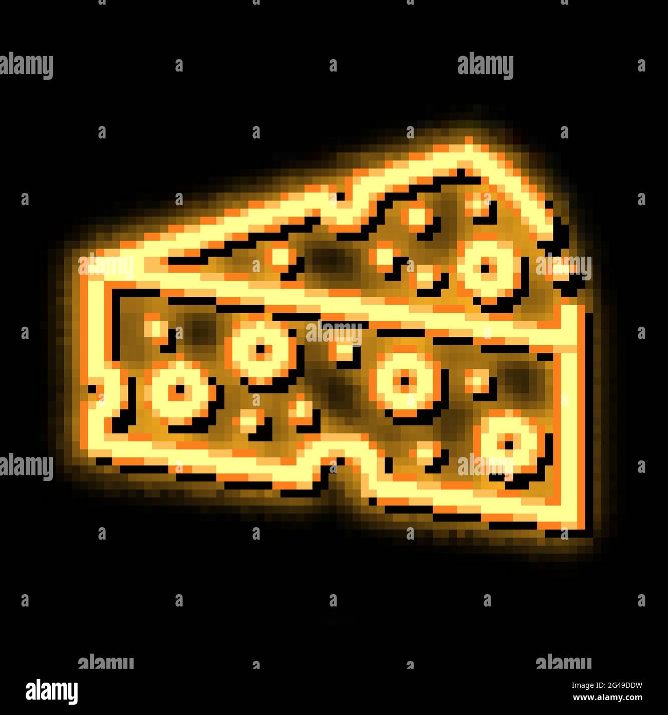 piece of hard cheese neon glow icon illustration Stock Vector Image ...