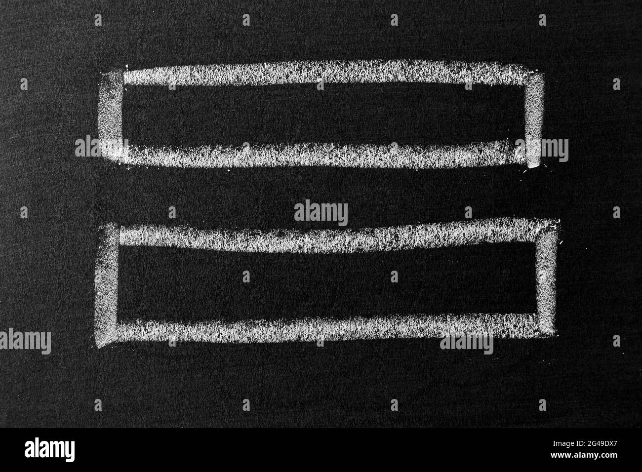 White color chalk hand drawing as square or rectangle shape on ...