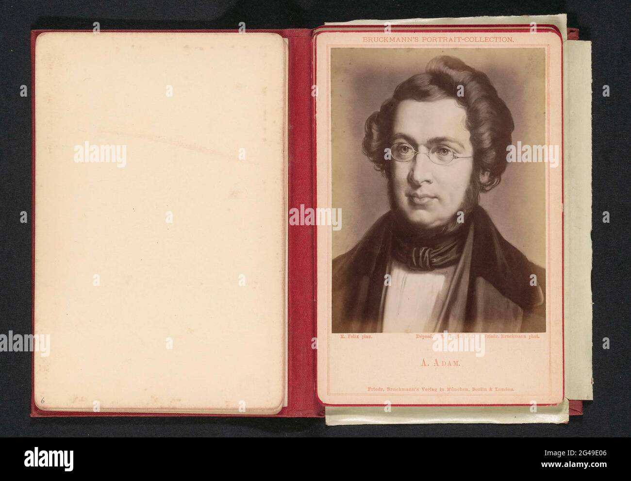Photo production of a portrait of Adolphe Adam by Eugen Felix; A. Adam ...
