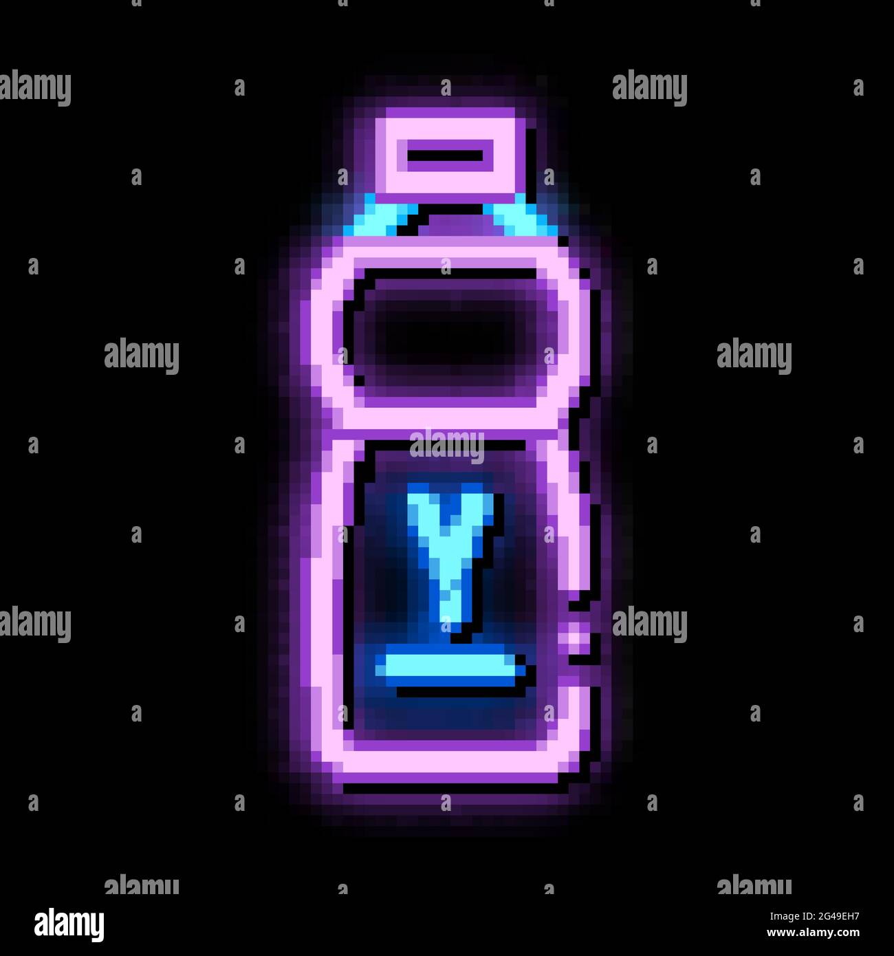 bottle of drinking yogurt neon glow icon illustration Stock Vector ...