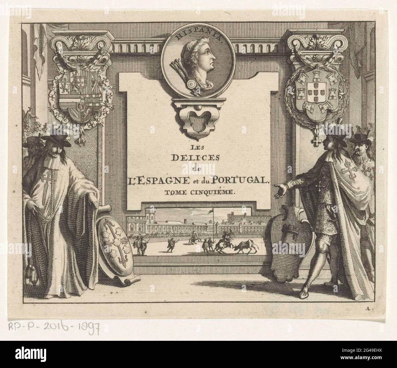 Knights of Spanish orders with coats of arms; Title page for: Juan ...