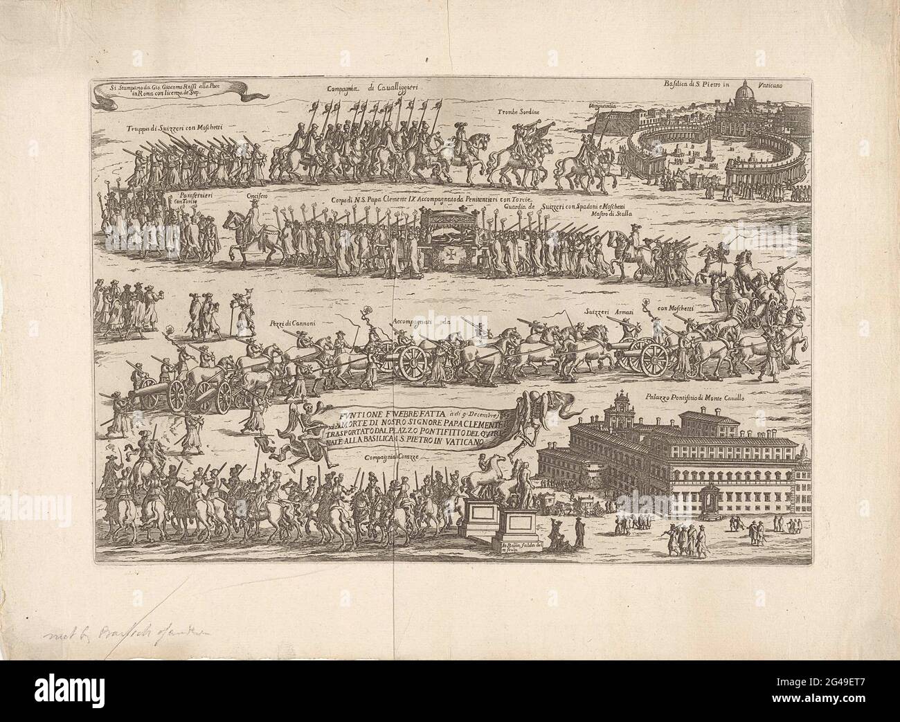 Funeral procession of Pope Clemens IX. The funeral procession of Pope ...