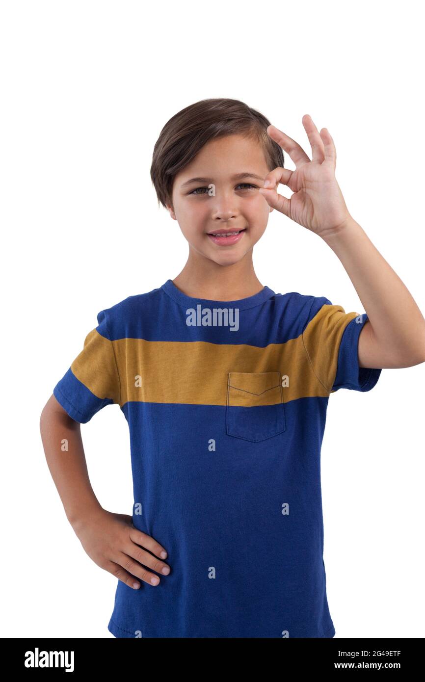 Boy sign okay hi-res stock photography and images - Alamy