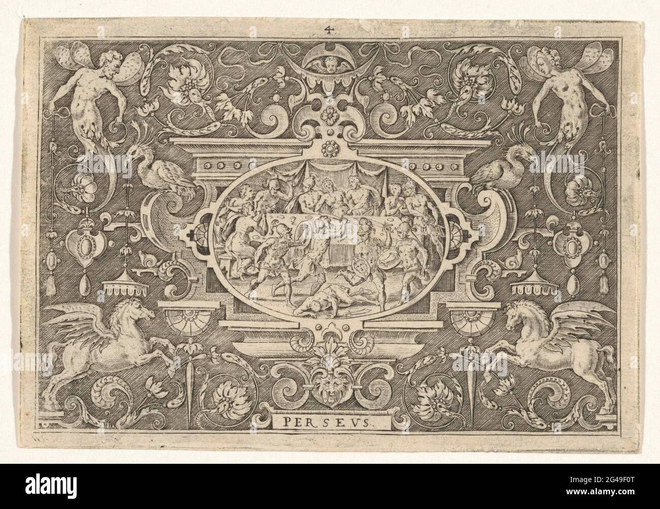 Cartouche: Phineus disturbs the Wedding of Perseus and Andromeda ...