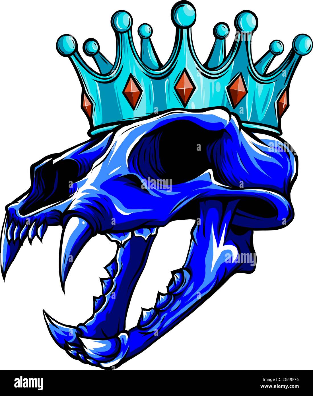 tiger skull with crown vector illustration design Stock Vector Image ...