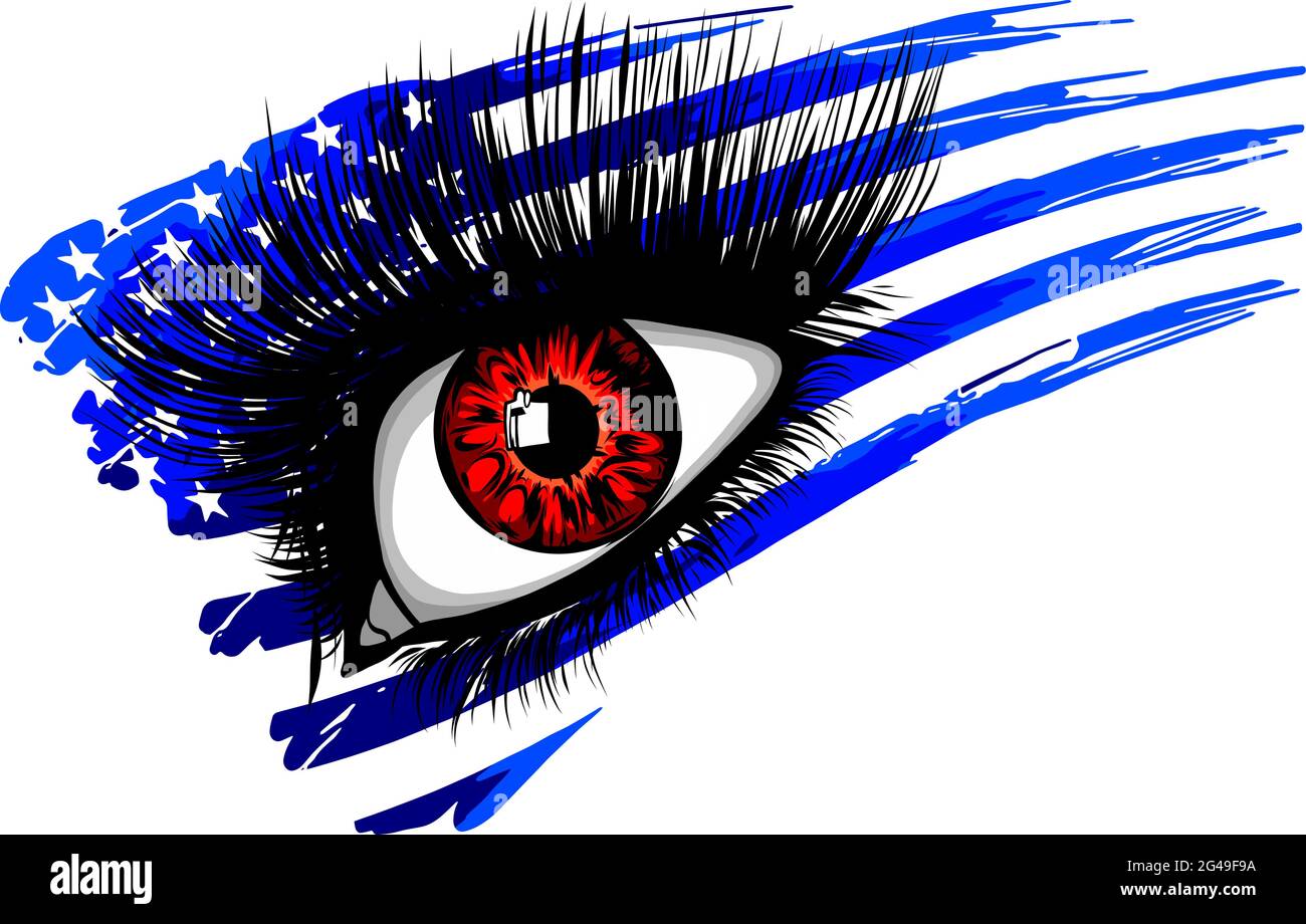 Flags of the USA in beautiful female eye Stock Vector Image & Art - Alamy