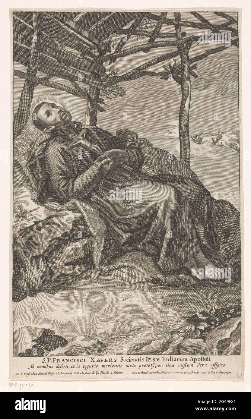 Saint Franciscus Xaverius on his deathbed. The Saint Francis Xaverius ...