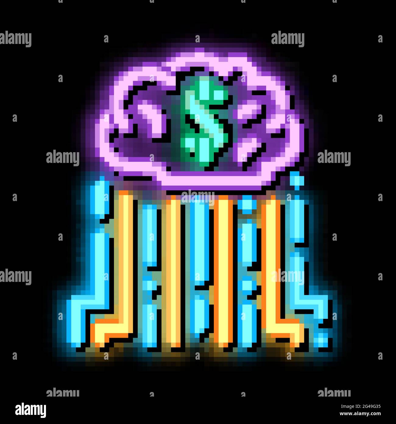 cash cloud neon glow icon illustration Stock Vector Image & Art - Alamy