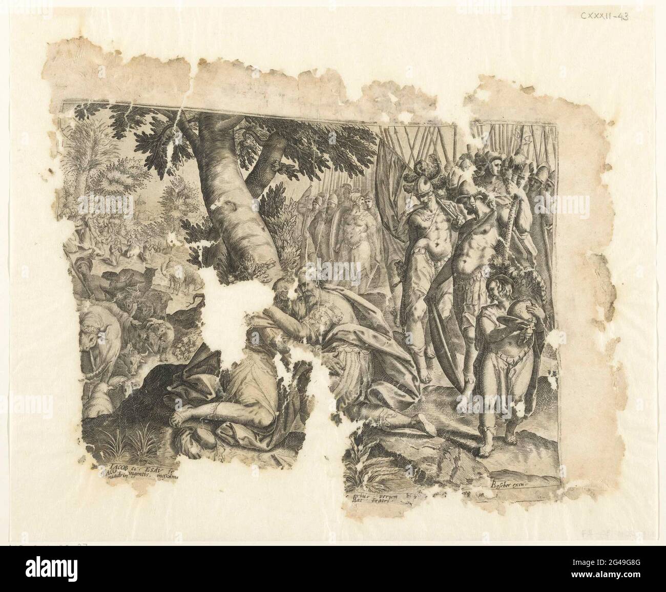 Reconciliation from Jakob and Esau. The Esau and Jacob brothers embrace ...