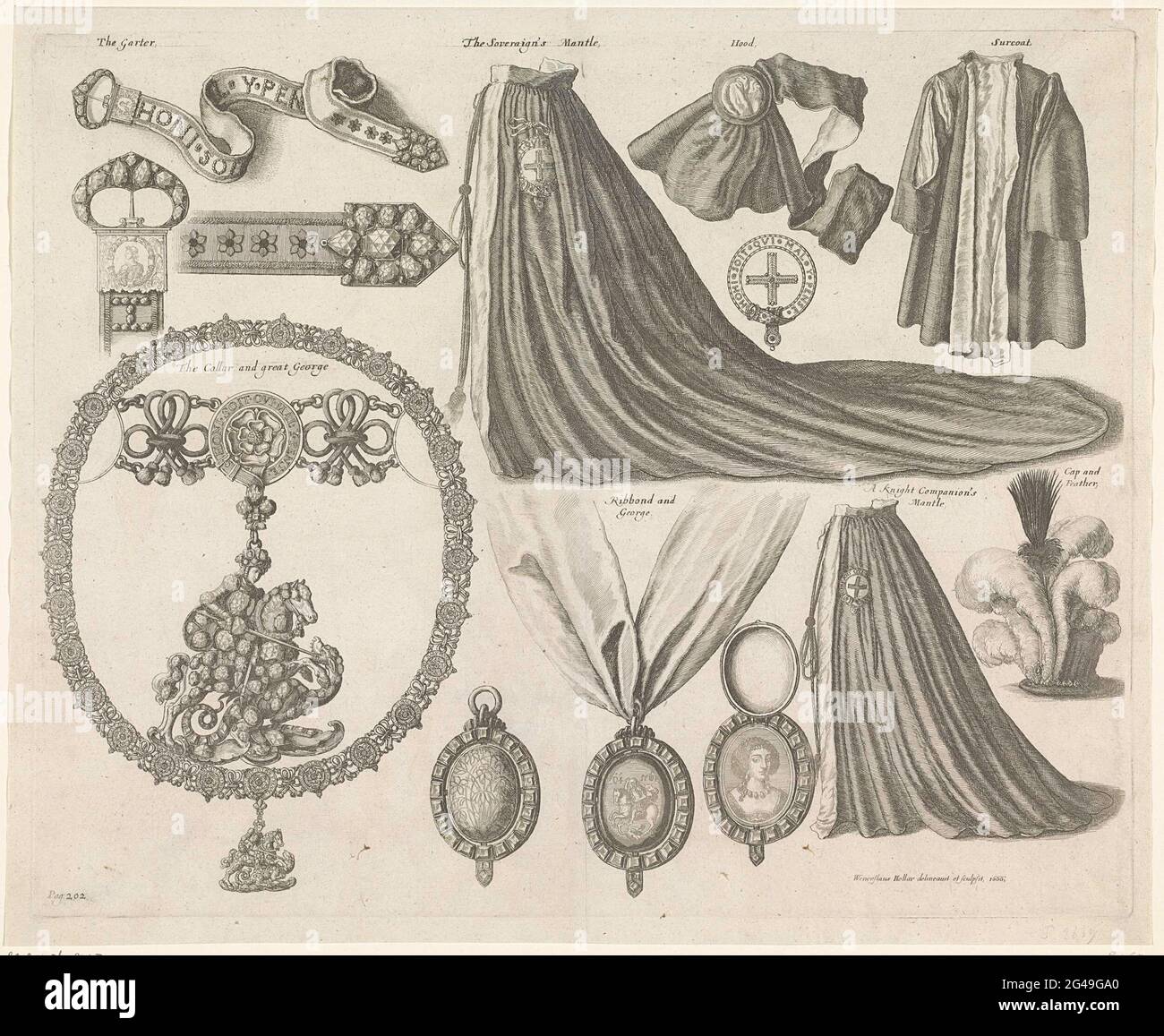 Insignia of the order of the garter; Attributes of the order of the ...