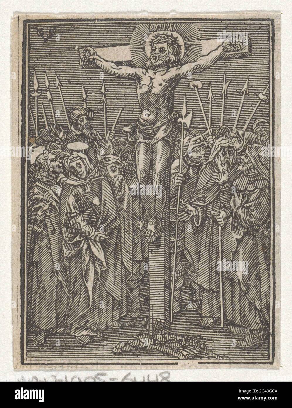 Christ on the cross. Christ on the cross with Maria, John and others ...
