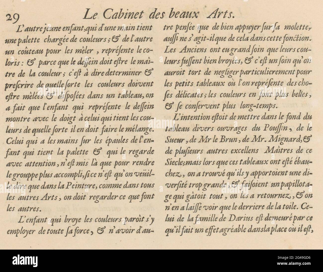 Text sheet with statement of the print of painting, p. 29. Explanation ...