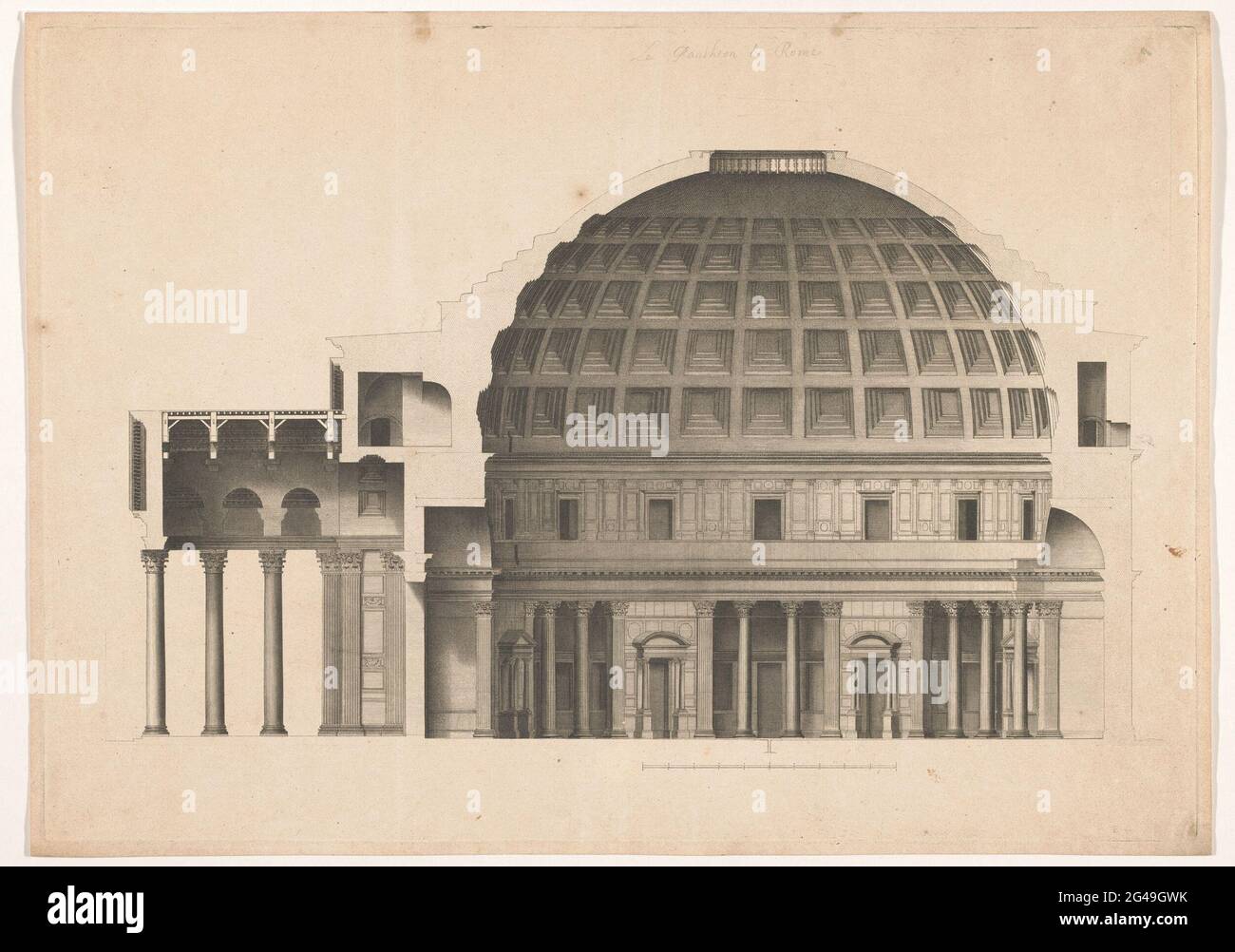 Pantheon of Rome; Life Plank Profile on the length of the Pantheon, in ...