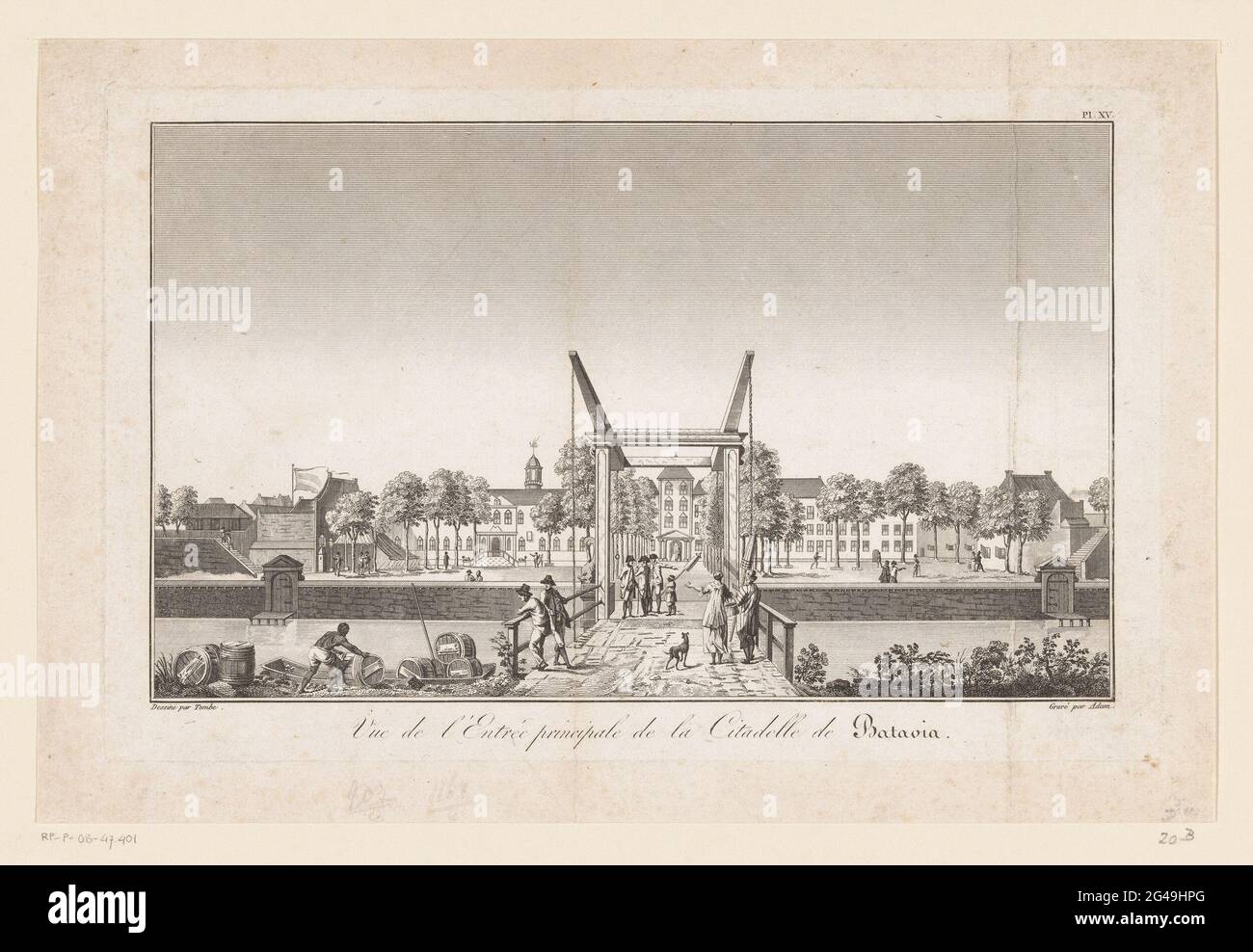 View of the castle of Batavia from a drawbridge; Vue de l'Entrée ...